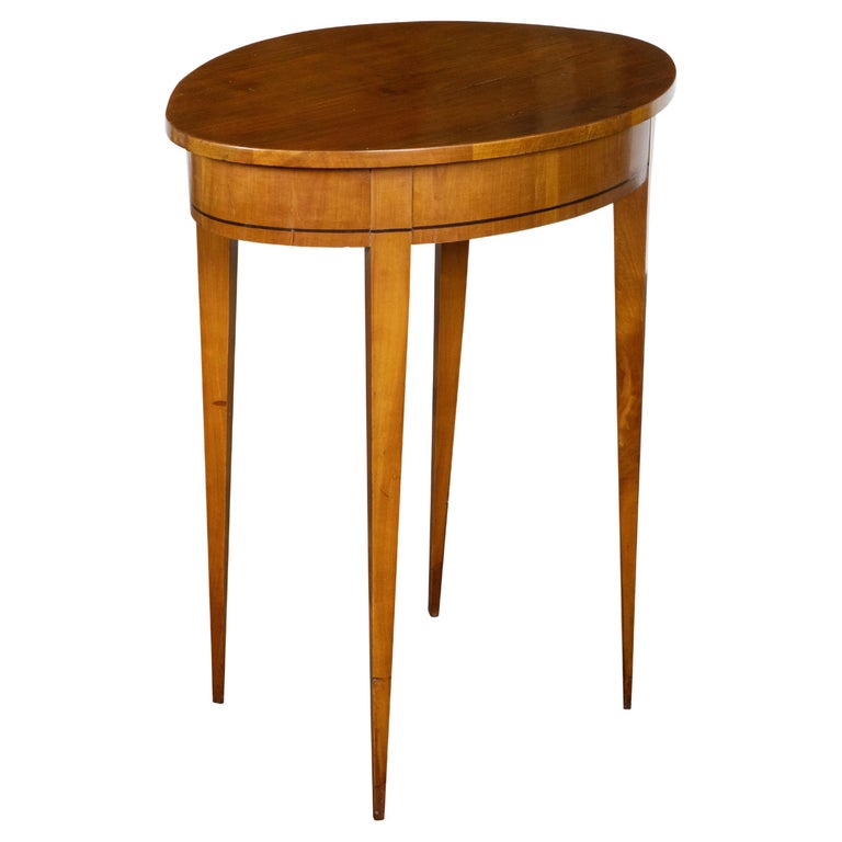 French Neoclassical Style 19th Century Walnut Table with Oval Top ...