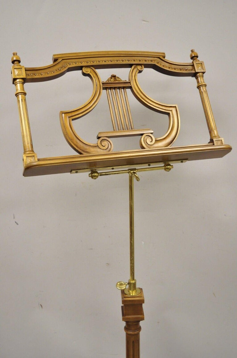 French Neoclassical Style Adjustable Lyre Harp Form Wooden Music ...