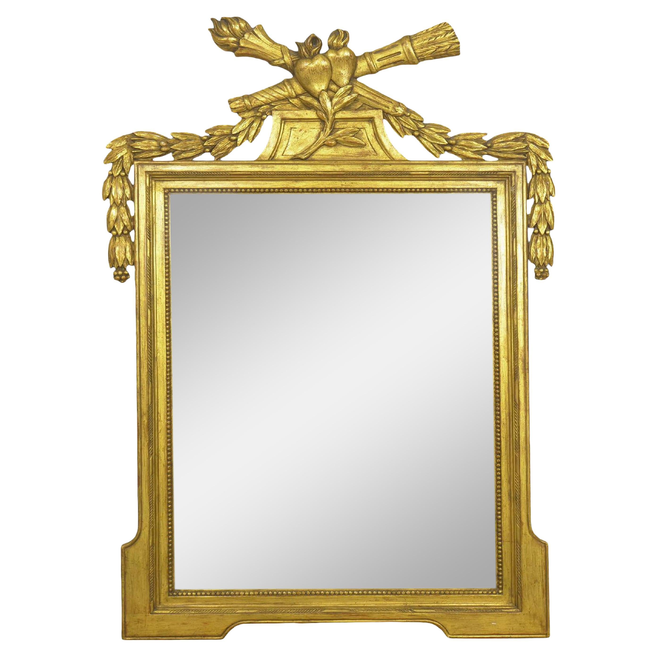 Rustic Antique Architectural Neoclassical Style Mirror For Sale at 1stDibs
