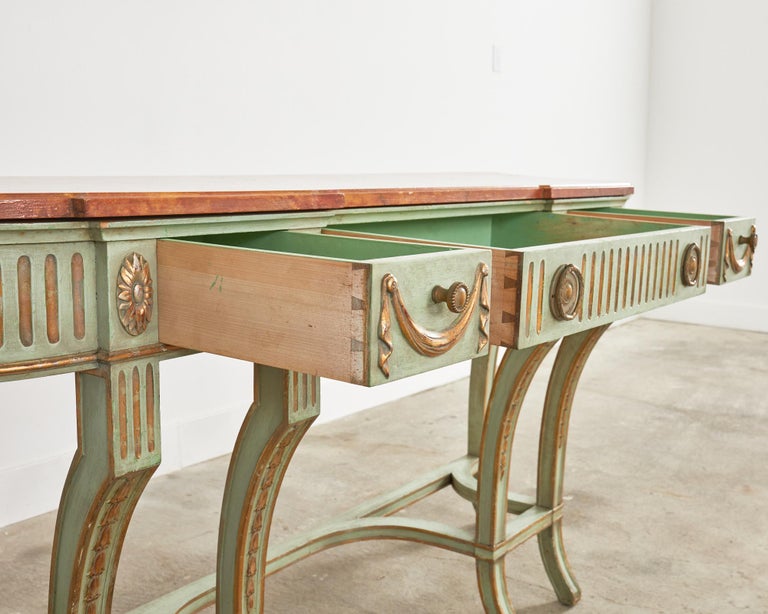 French Neoclassical Style Faux Marble Console by Ira Yeager For Sale at ...