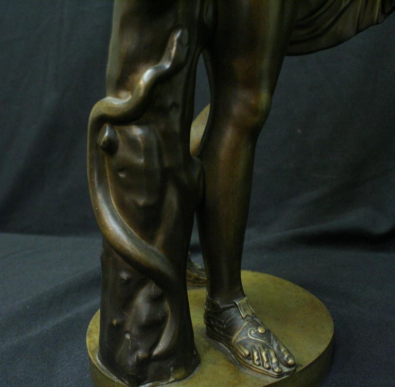 French Neoclassical Style Patinated Bronze, Apollo Belvedere at 1stDibs