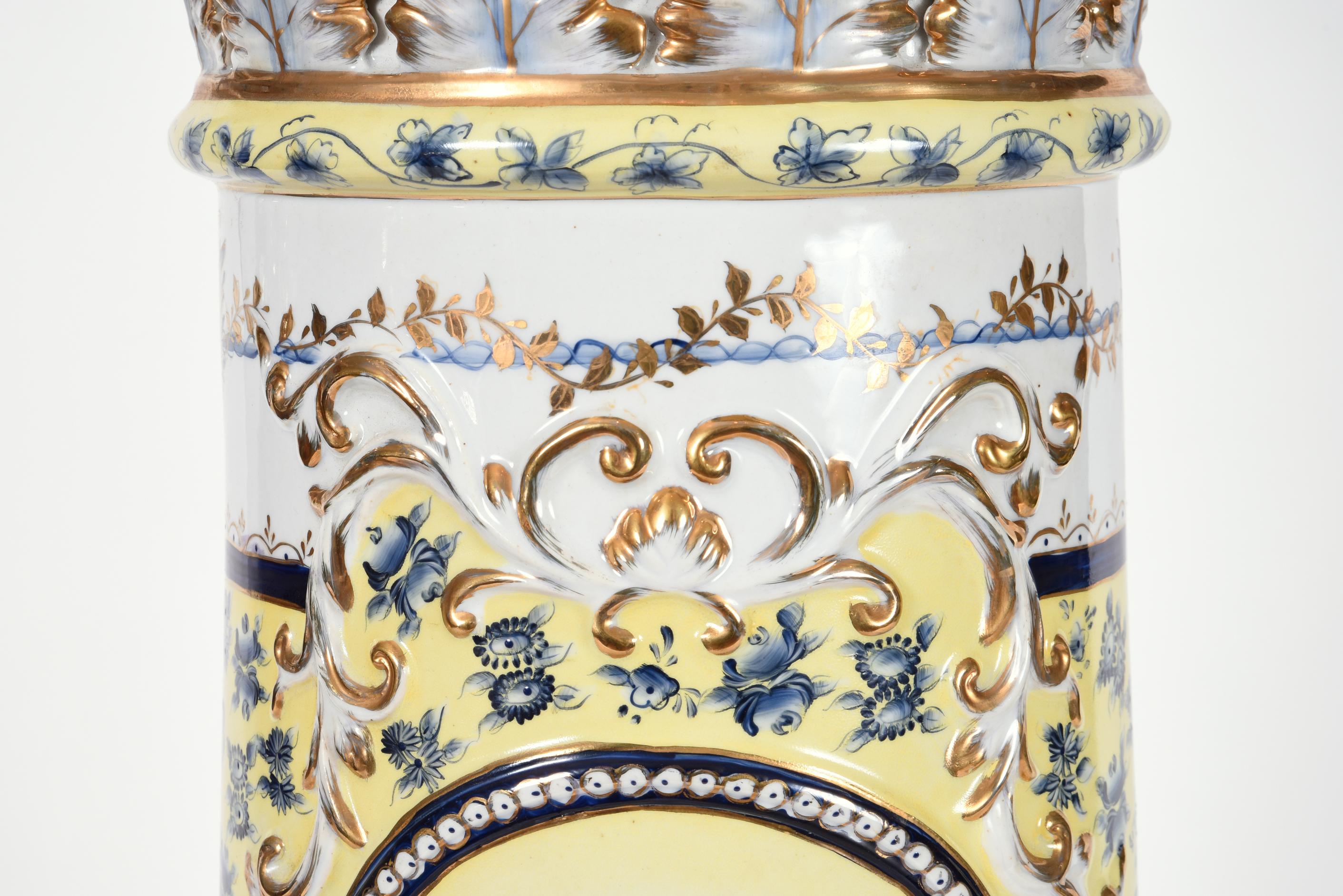 French Neoclassical Style Porcelain Plant Stand with Cache Pot Set at ...