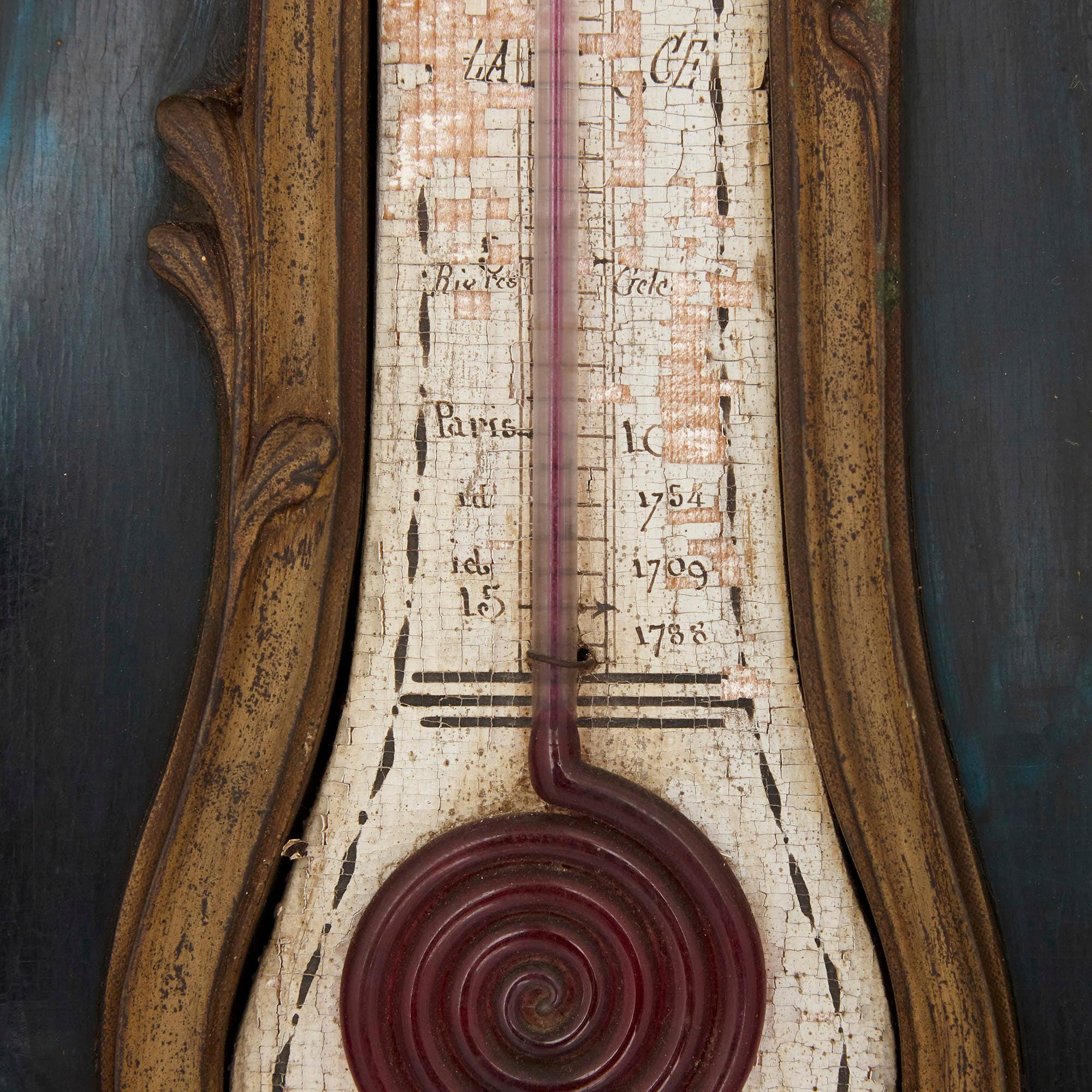 French Neoclassical Style Wall Barometer and Thermometer at 1stDibs