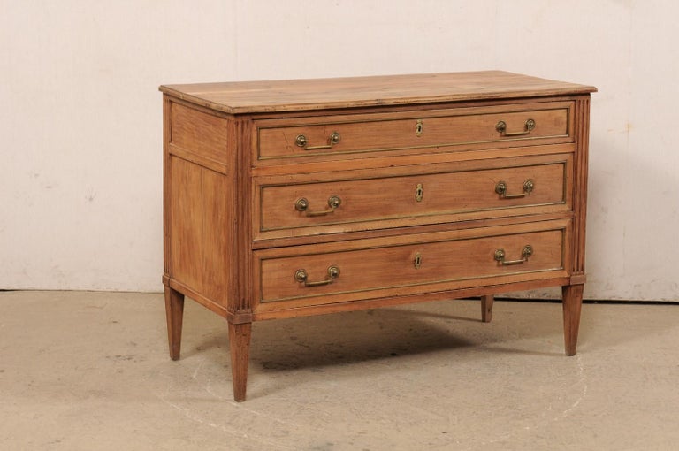 French Neoclassical Wooden Commode w/Brass Trim, 19th C. For Sale at ...