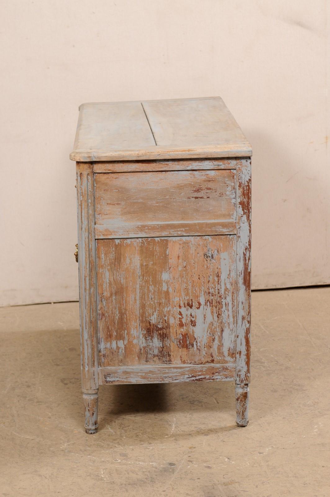 French Neoclassical Wooden Commode w/ Flute Carved Posts, 19th C For ...
