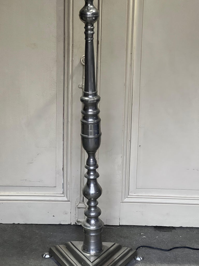 French Nickel-Plated Bronze Floor Lamp with Triangular Base For Sale at ...