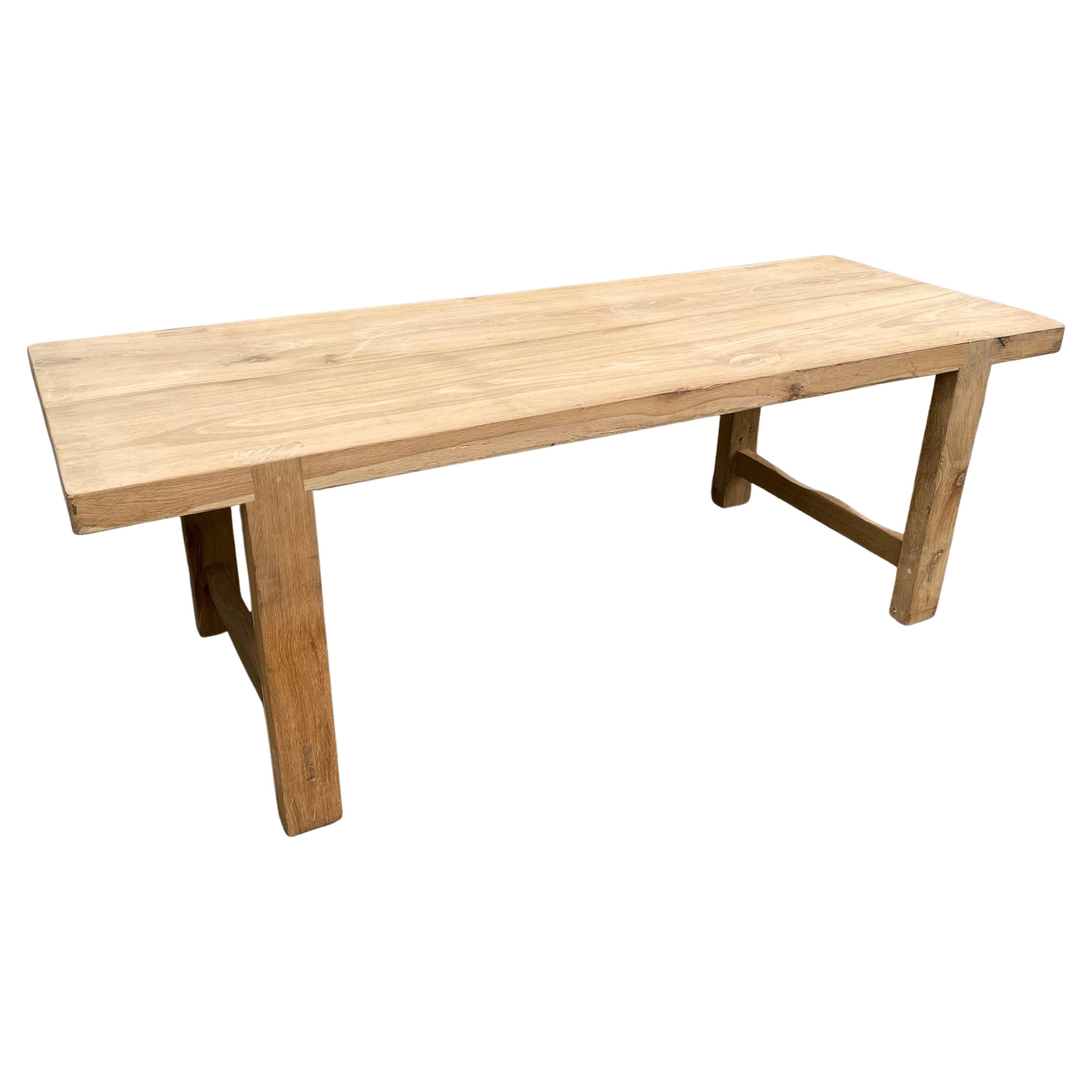 Mid-20th Century French Hand Pegged Bleached Oak Normandy Farm Dining ...