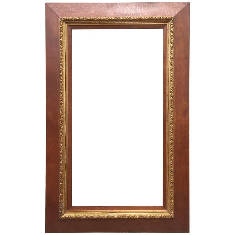 French Oak and Golden Moulding Picture Frame, 1900s at 1stDibs