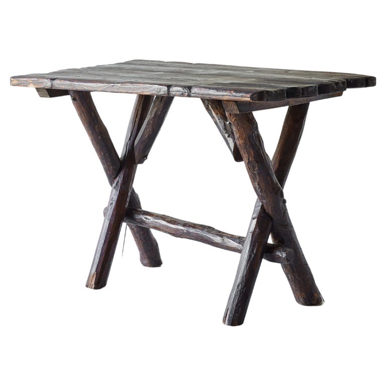 French Oak Brutalist Log Table For Sale at 1stDibs