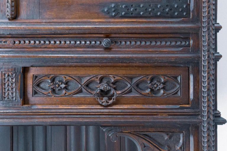 French Oak Cabinet Dressoir Buffet Gothic Revival, Late 19th Century at ...