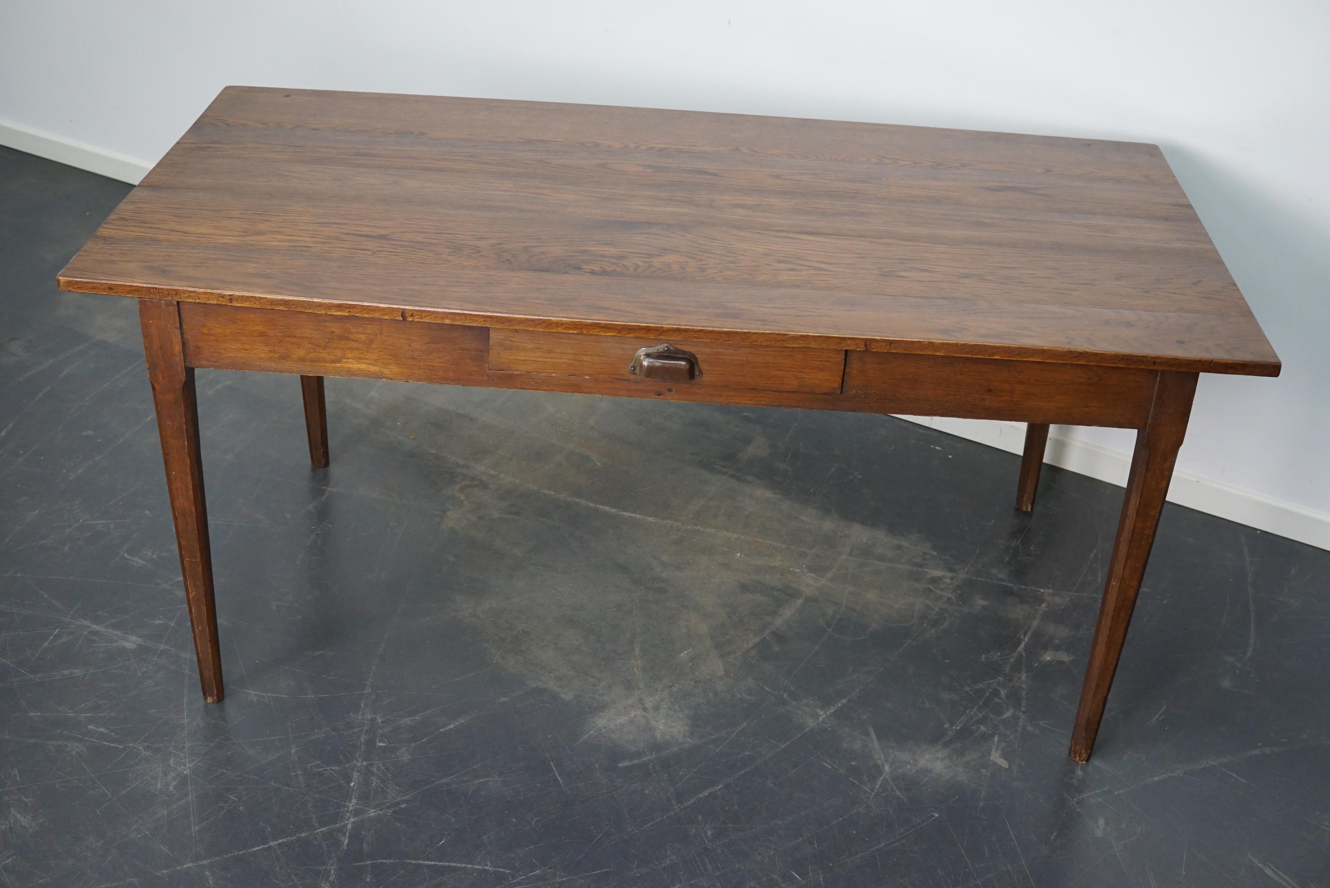 French Oak Farmhouse Art Deco Style Dining Table, 1920s-1930s For Sale ...