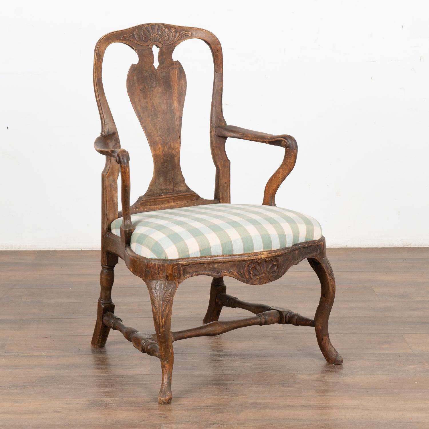 French Oak Rococo Armchair, circa 1820-40 at 1stDibs