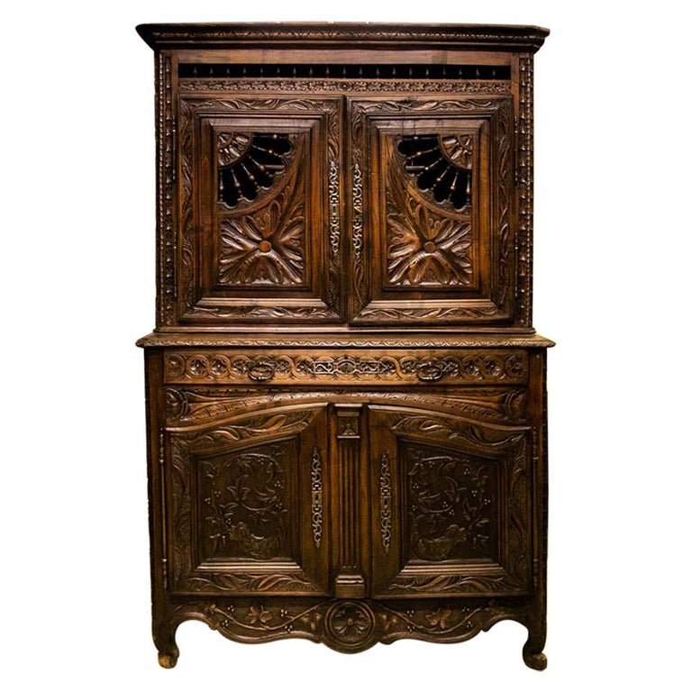 French Oak Step Back Cupboard For Sale at 1stDibs