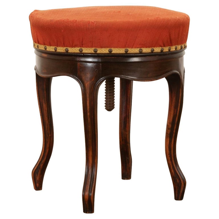 French Oak Swivel Piano Stool For Sale at 1stDibs