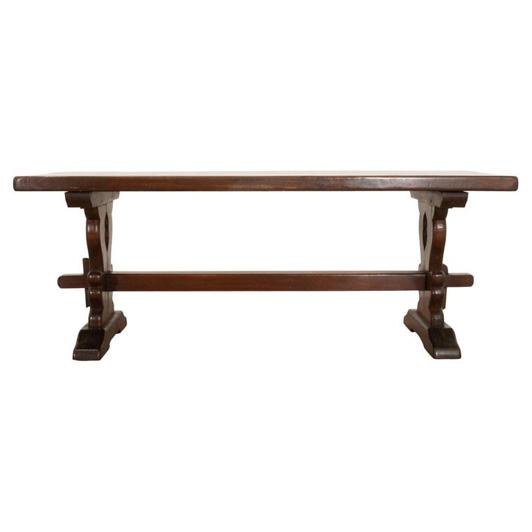French Oak Trestle Base Dining Table For Sale at 1stDibs