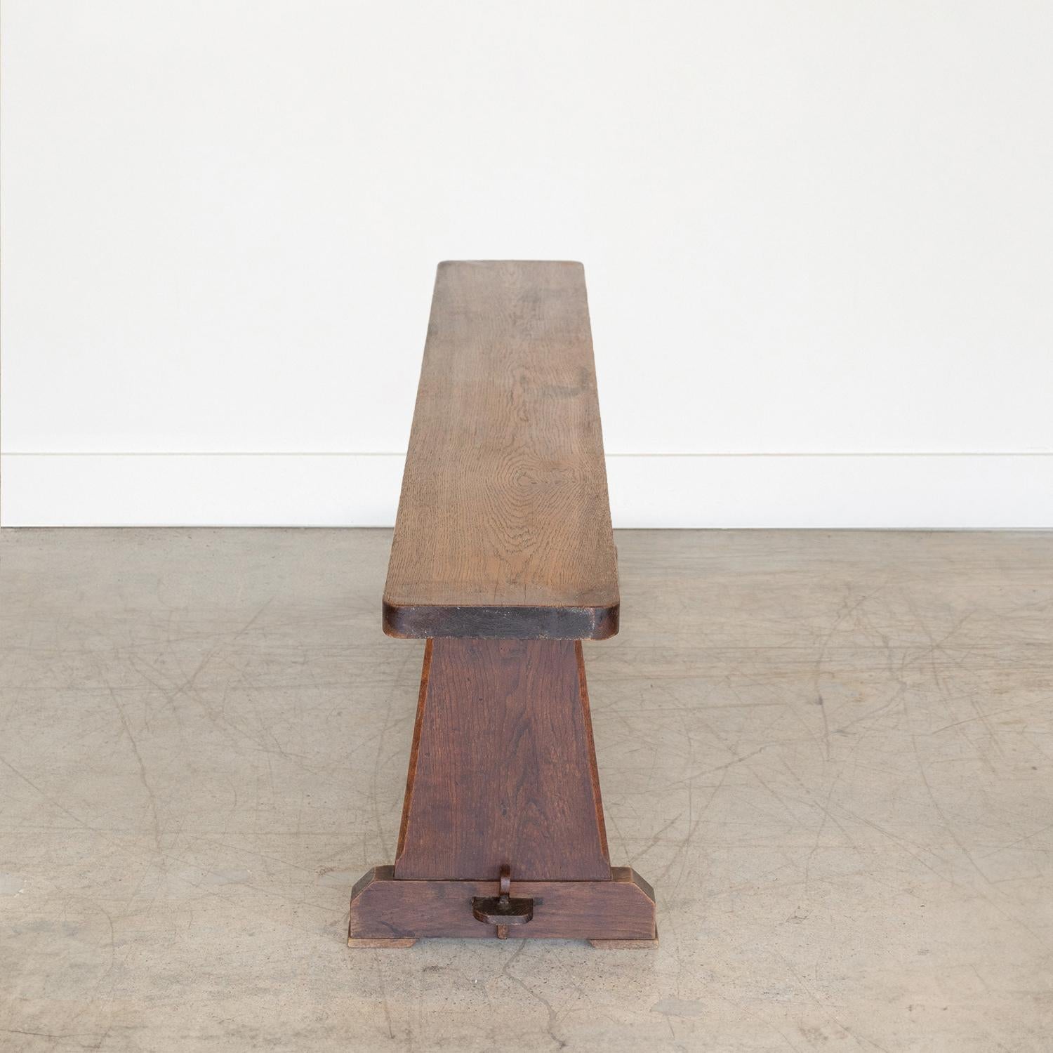 French Oak Trestle Bench For Sale at 1stDibs