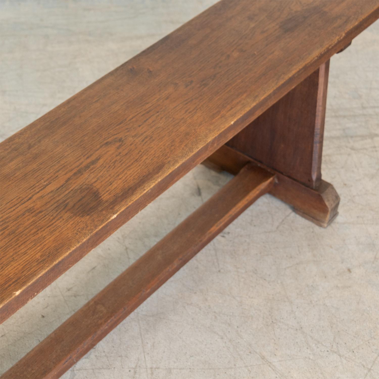 French Oak Trestle Bench For Sale at 1stDibs