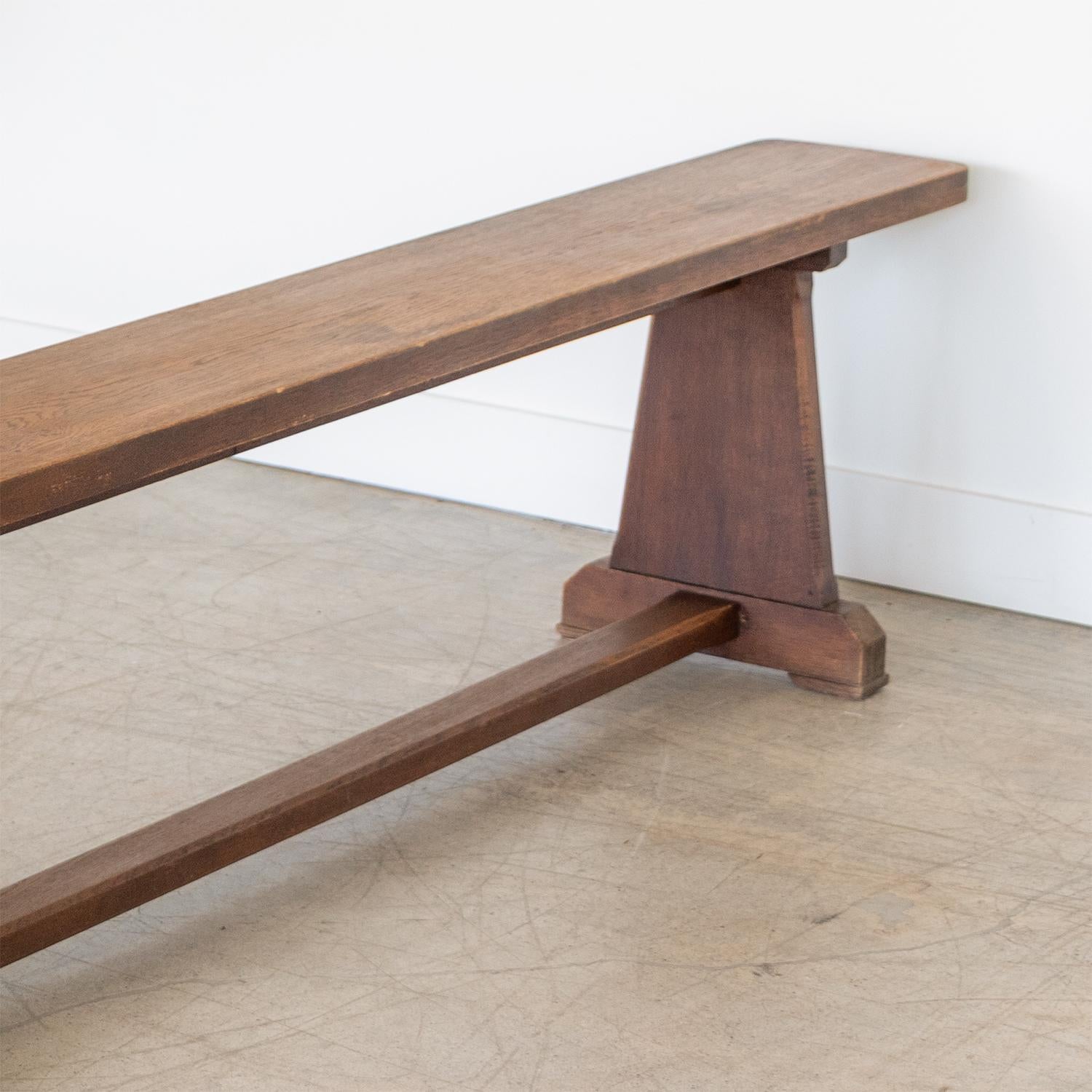 French Oak Trestle Bench For Sale at 1stDibs