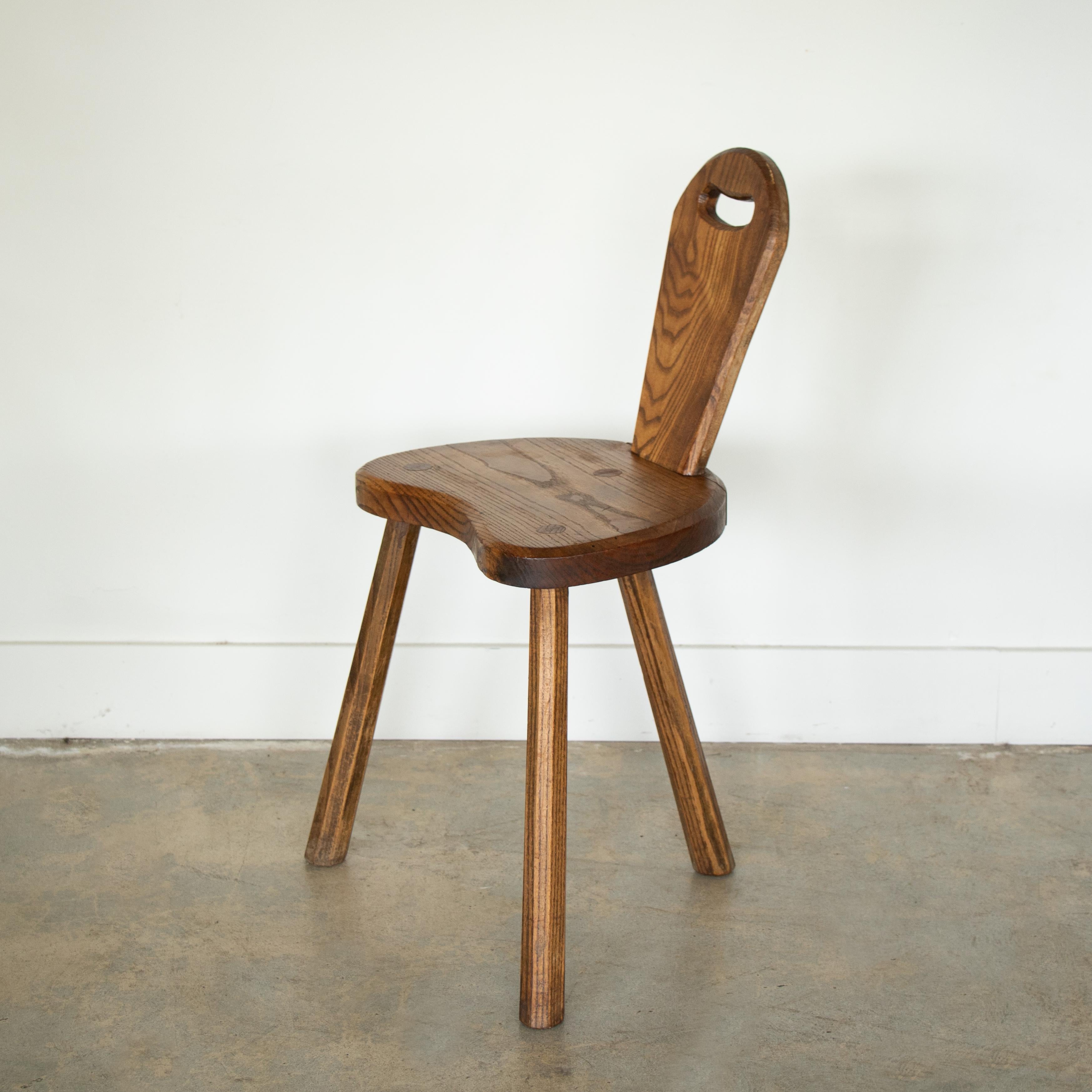 French Oak Tripod Chair For Sale at 1stDibs