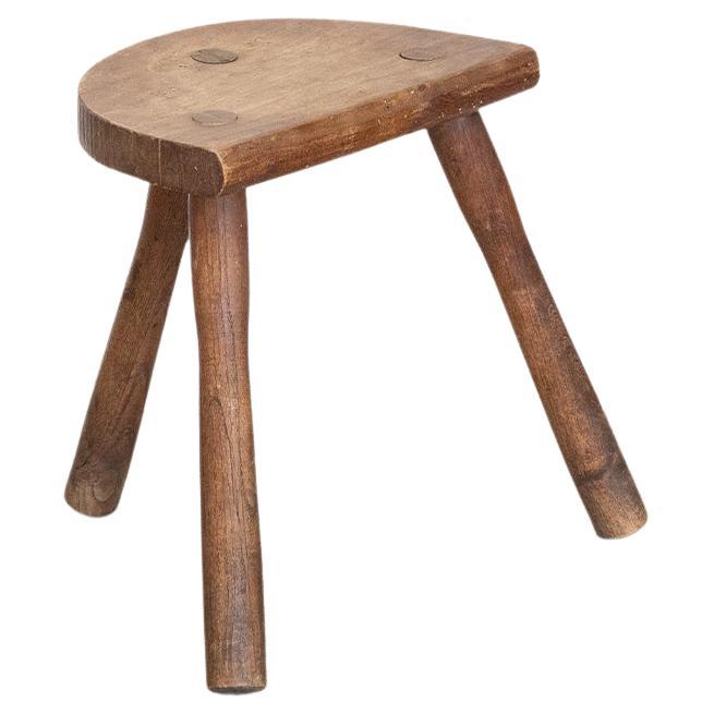 French Oak Wood Tripod Stool at 1stDibs