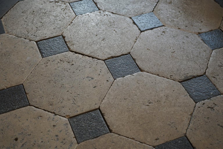 French Octagonal Limestone Flooring at 1stDibs