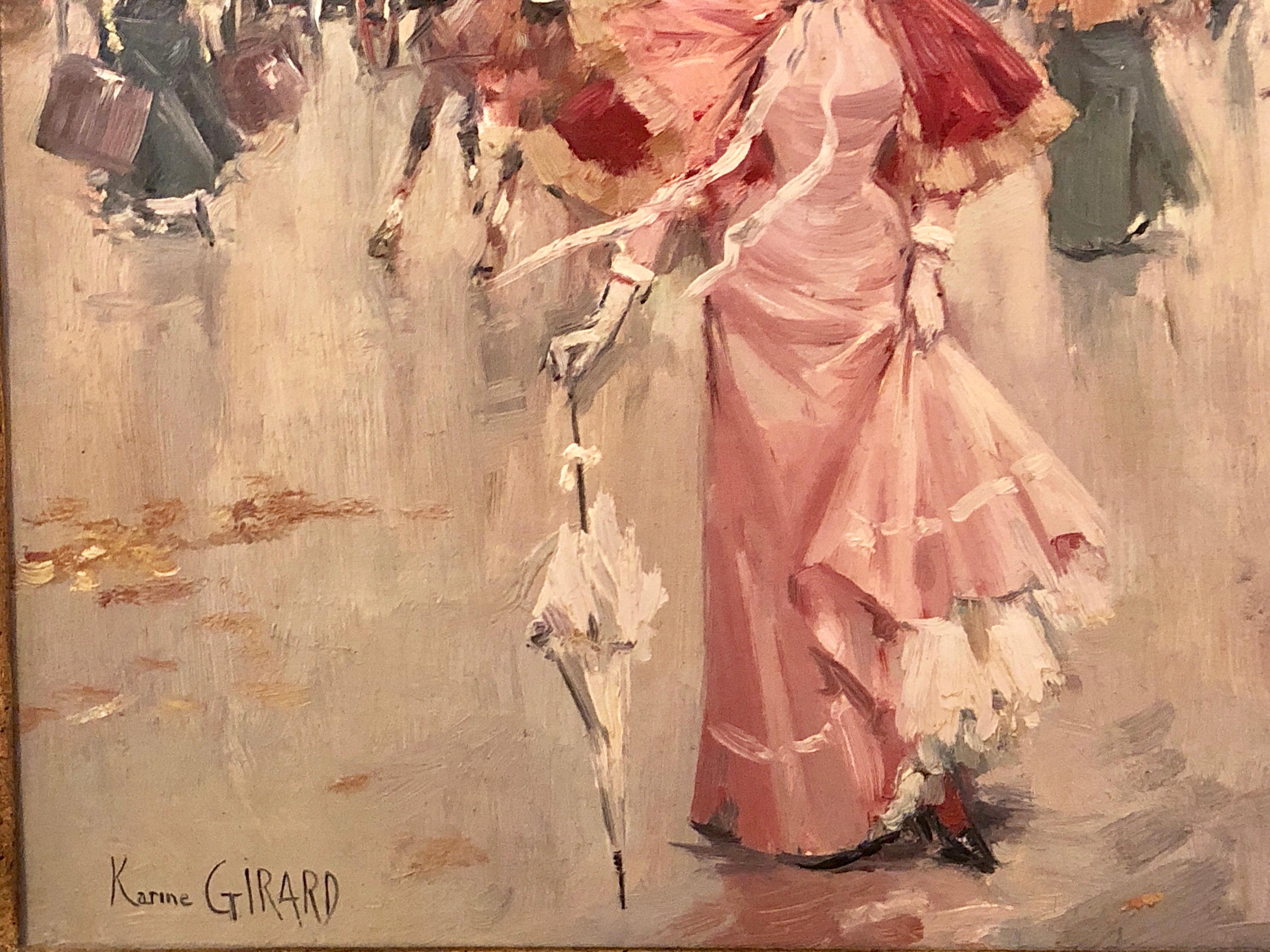 French Oil on Canvas by Karine Girard 'French 1965' or a Paris Street ...