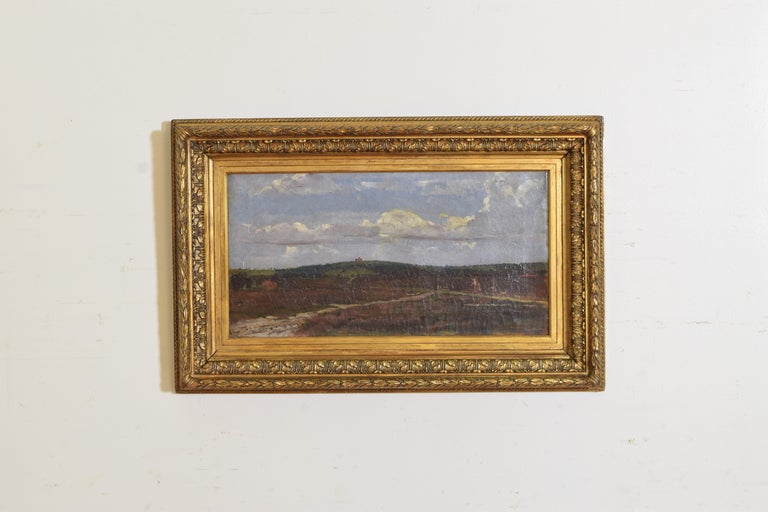 French Oil on Canvas in the Barbizon Style, Rural Pathway, 3rd Q 19th ...