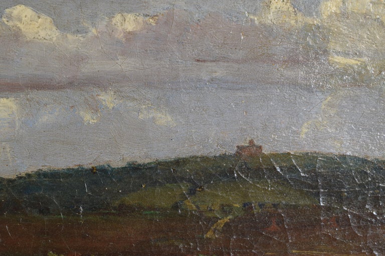 French Oil on Canvas in the Barbizon Style, Rural Pathway, 3rd Q 19th ...