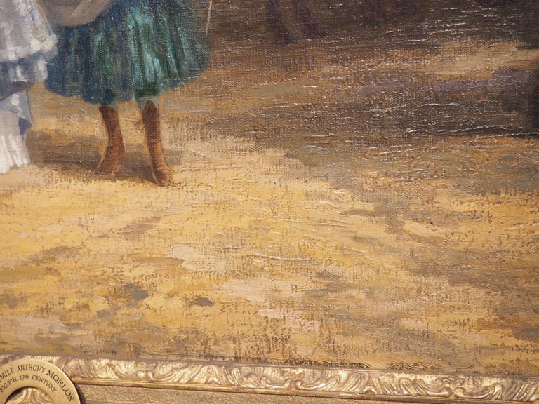 French Oil on Canvas, on the Beach at Trouville, Paul-Emile Morlon ...