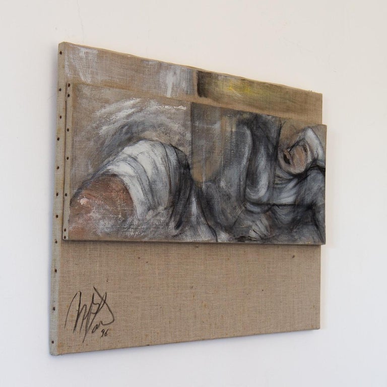 French Oil on Canvas Split Painting by Mickey Pfau, 1996 For Sale at ...