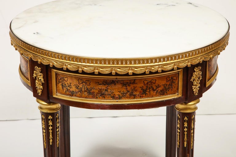 French Ormolu and Vernis Martin Low Table Gueridon with Marble Top ...