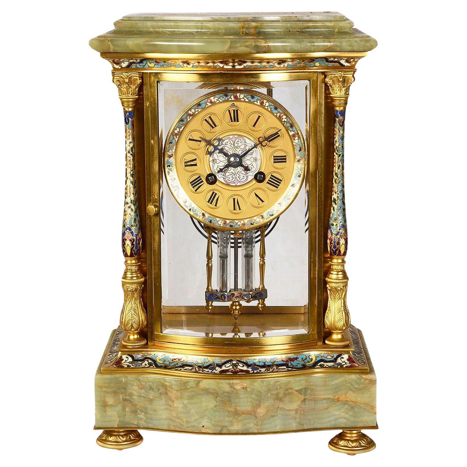 French 1870s Onyx Mantle Clock By CH Martin For Sale at 1stDibs | clock ...