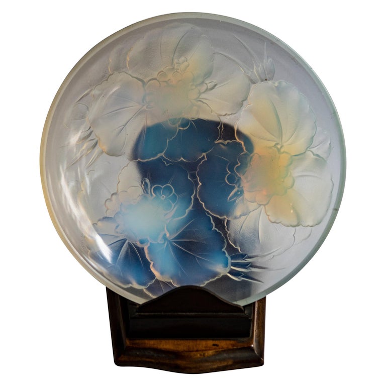 French Opalescent Glass Plate, Etling, France For Sale at 1stDibs
