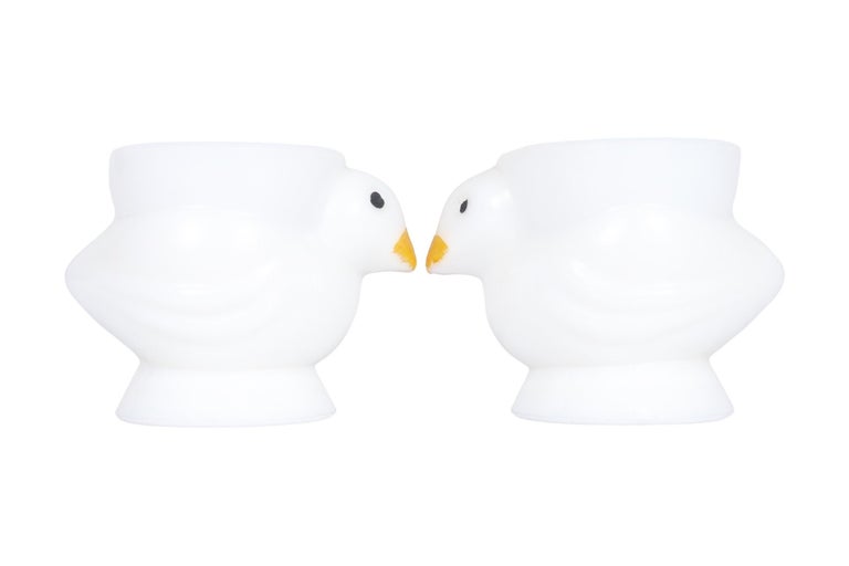 French Opalex White Chick Egg Cups For Sale at 1stDibs