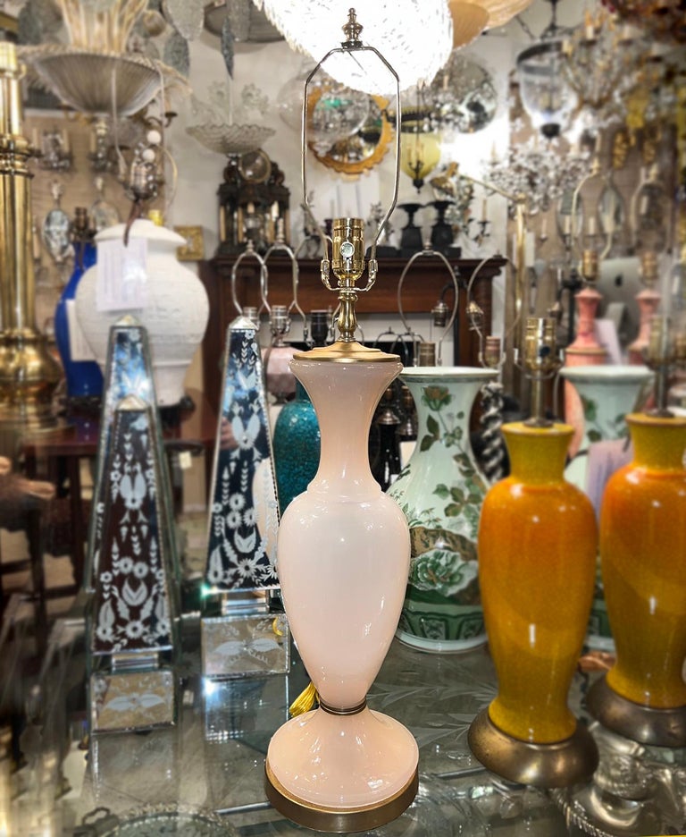 French Opaline Glass Lamp For Sale at 1stDibs