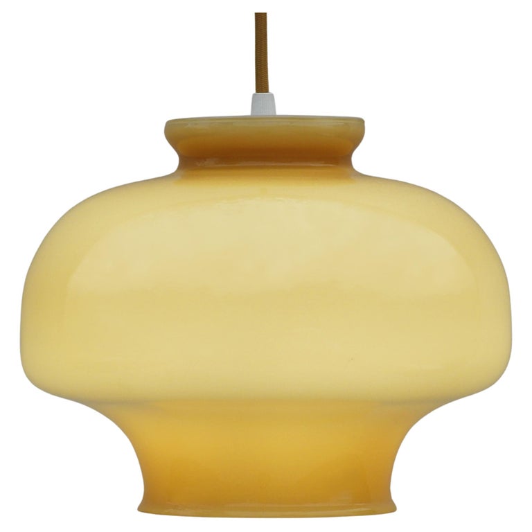 French Opaline Glass Pendant Light, C1970 FREE SHIPPING For Sale at 1stDibs