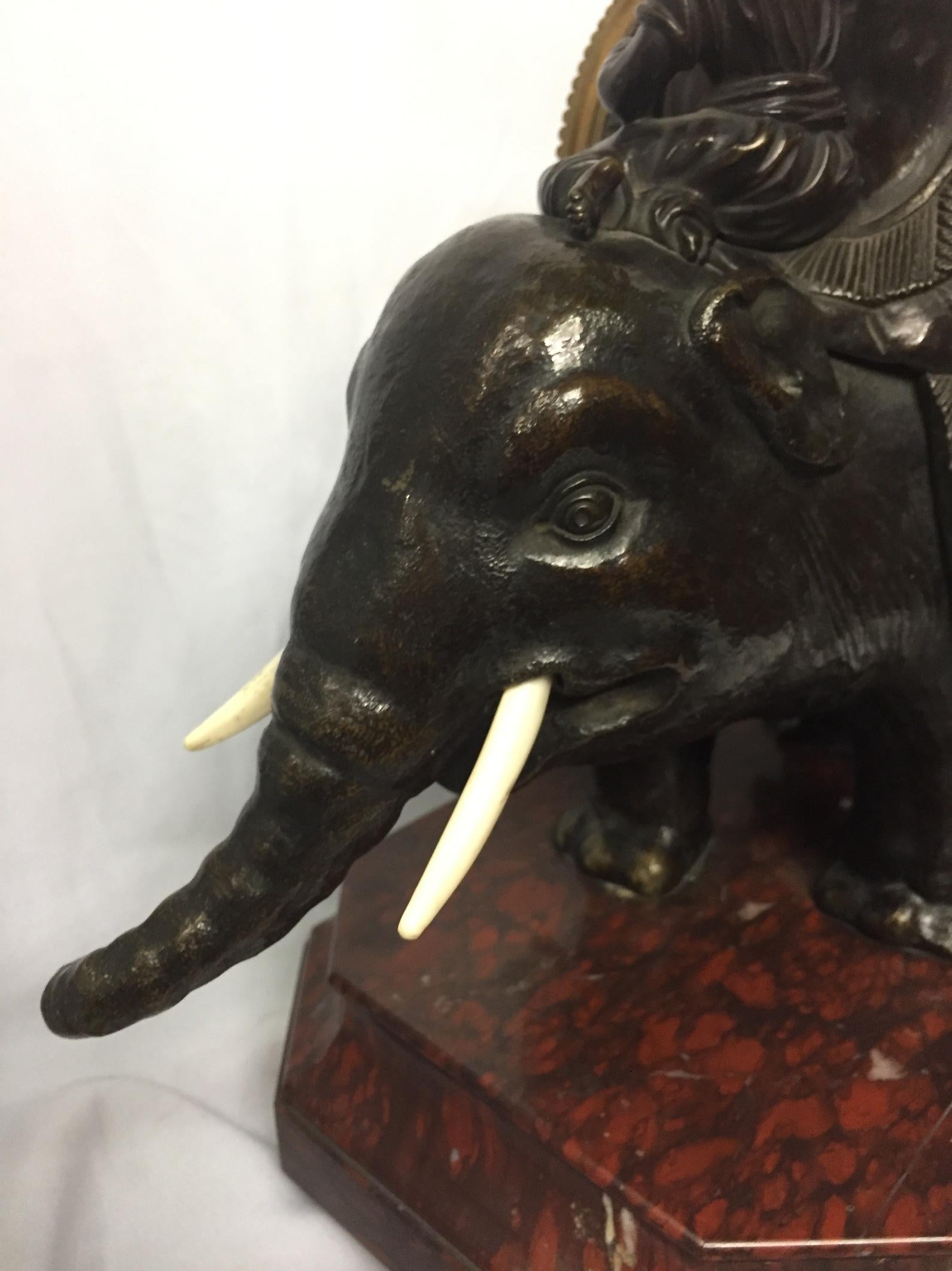 French Orientalist Elephant Clock, 19th Century For Sale at 1stDibs