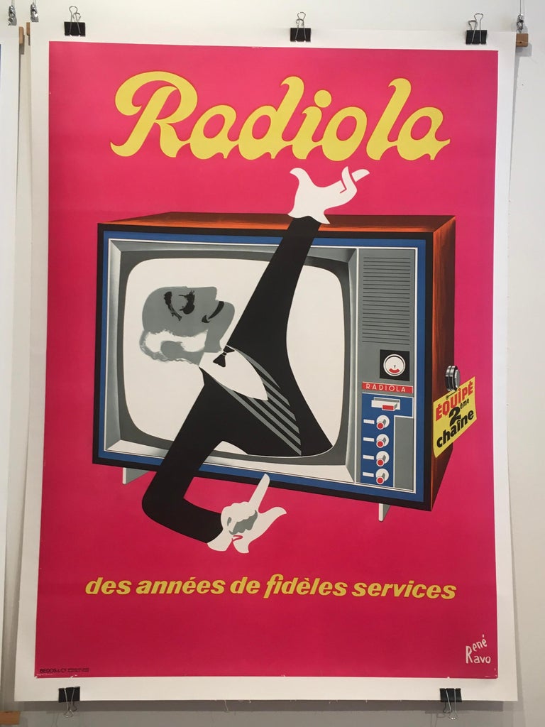 French Original Mid-Century Advertising Poster, 'Radiola' Designed by ...