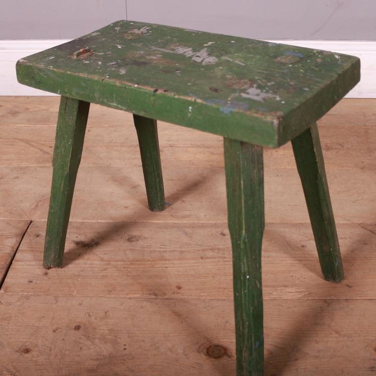 French Original Painted Milking Stool at 1stDibs