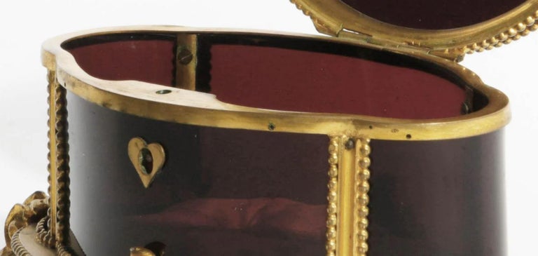 French Ormolu-Mounted Ruby Glass Box, 19th Century at 1stDibs