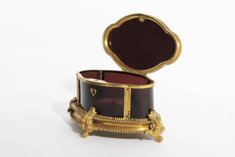 French Ormolu-Mounted Ruby Glass Box, 19th Century at 1stDibs
