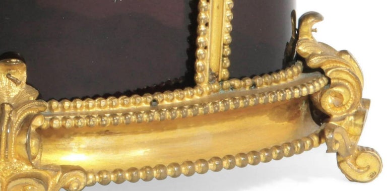 French Ormolu-Mounted Ruby Glass Box, 19th Century at 1stDibs