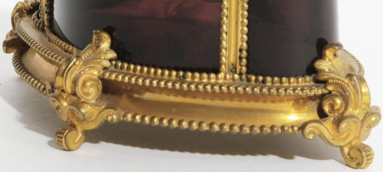 French Ormolu-Mounted Ruby Glass Box, 19th Century at 1stDibs