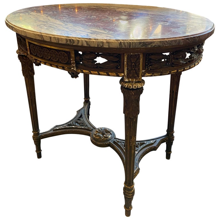 French Oval Center Table at 1stDibs