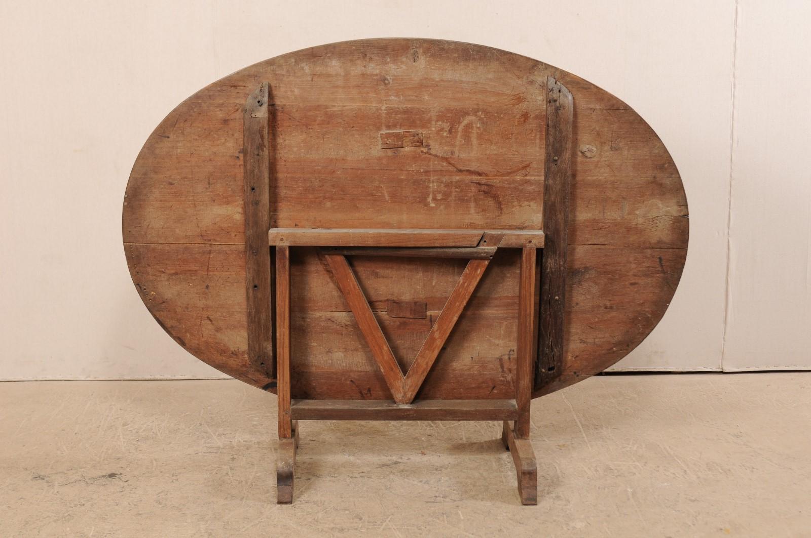 French Oval Wine Tasting Table, 19th Century at 1stDibs