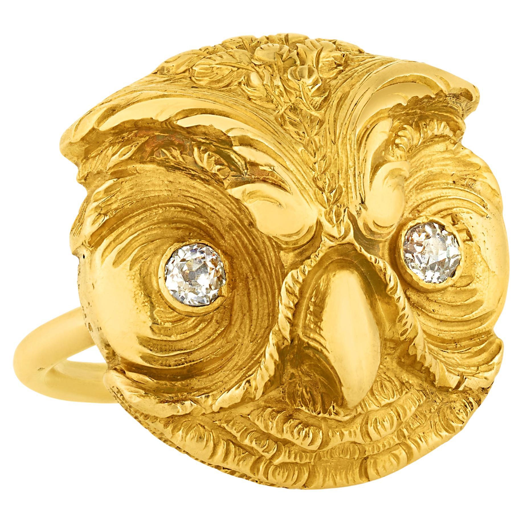 11 Karat Owl of Athena Wisdom Ring For Sale at 1stDibs | athena owl ...