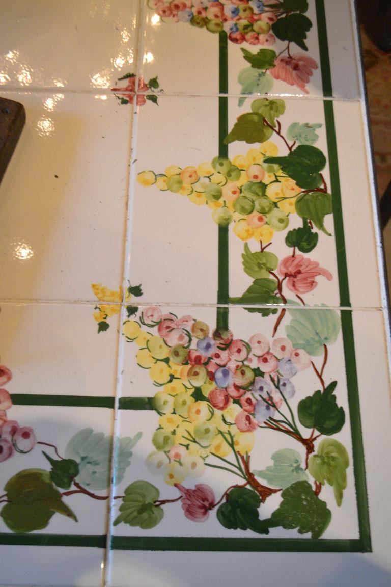 French Painted Ceramic Tile Bistro Table at 1stDibs | ceramic bistro ...