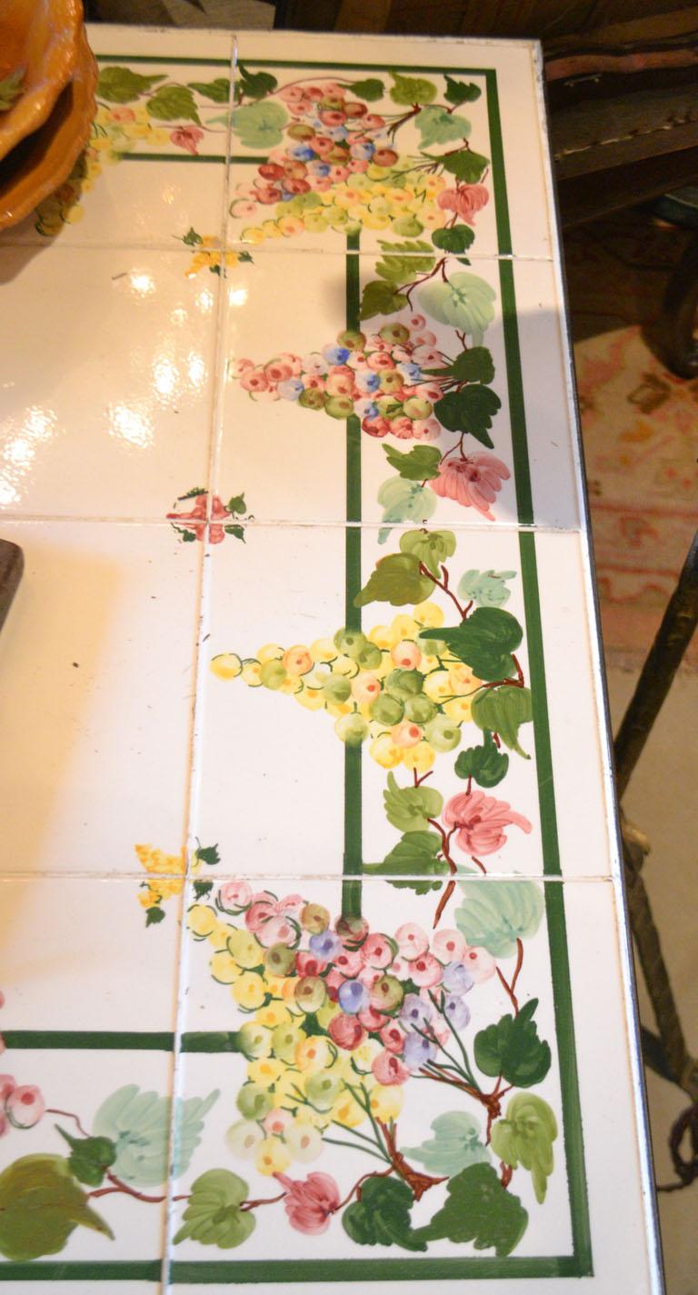French Painted Ceramic Tile Bistro Table at 1stDibs | ceramic bistro ...