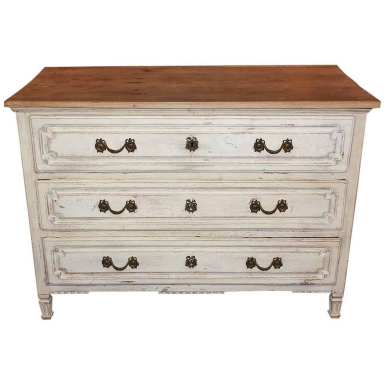 French Painted Louis XVI Style Commode For Sale at 1stDibs