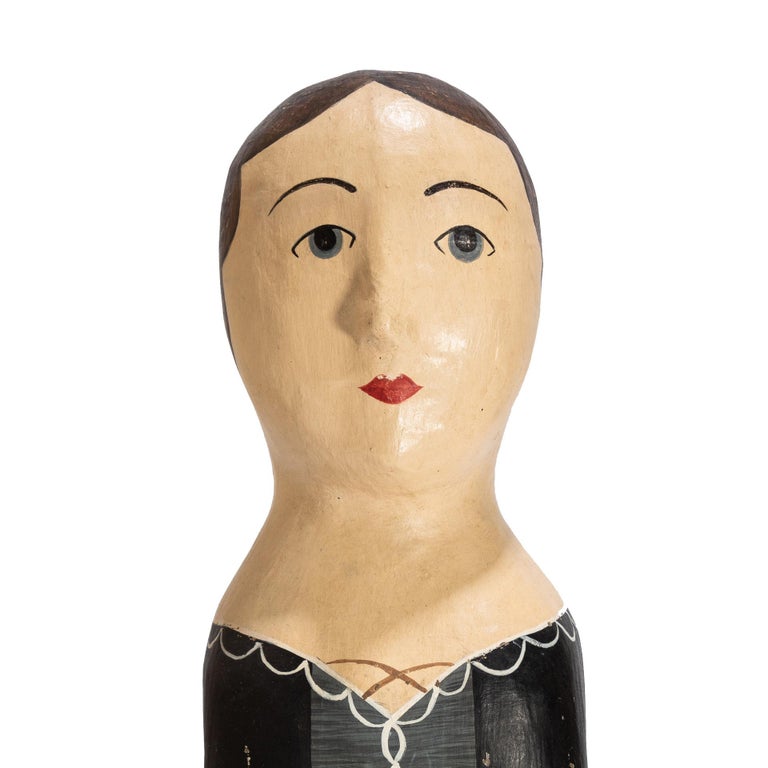 French Painted Papier Mâché Marotte For Sale at 1stDibs